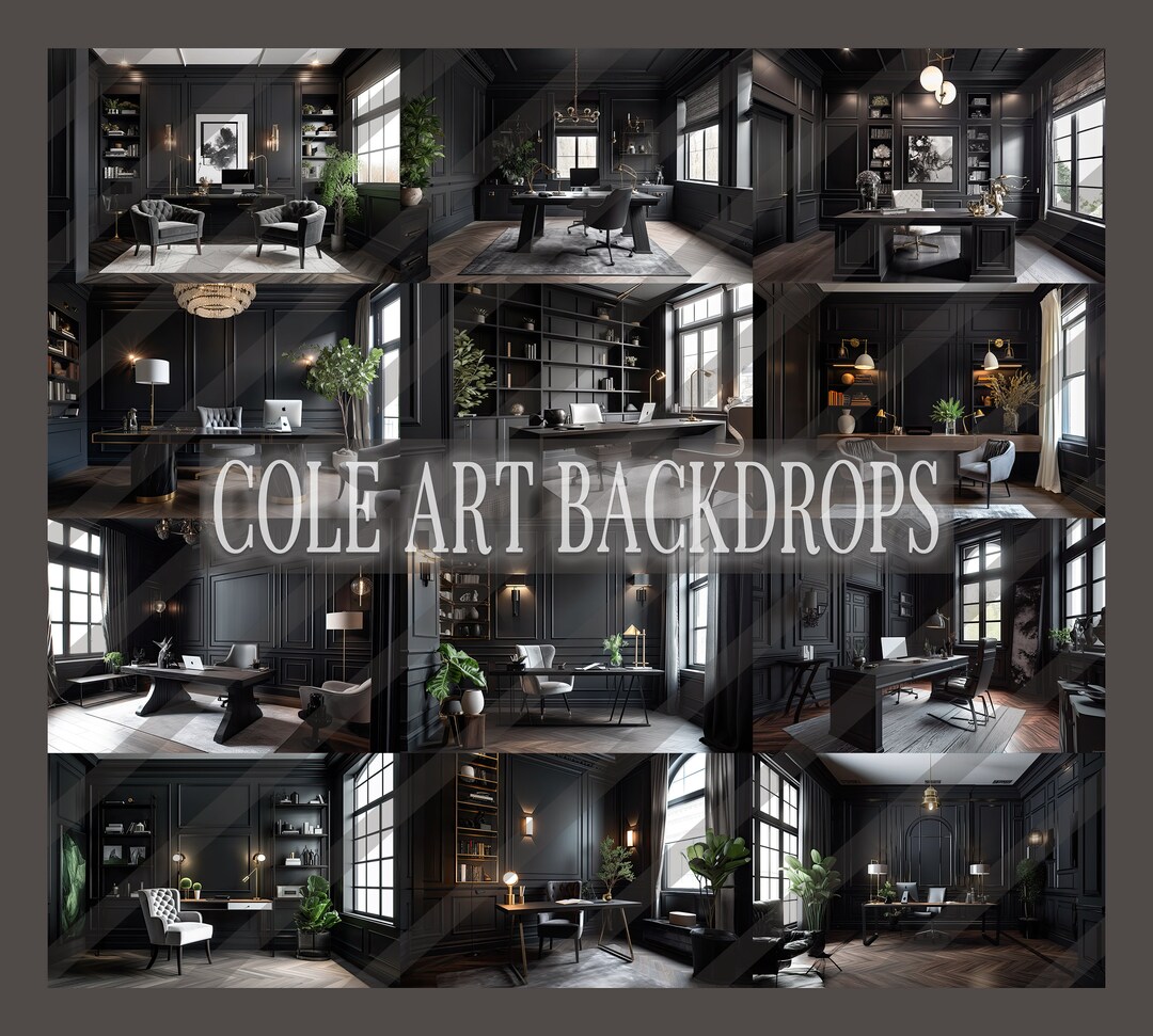 Black Panel Wall Chic Office Set Digital Backdrops, Maternity Backdrop ...
