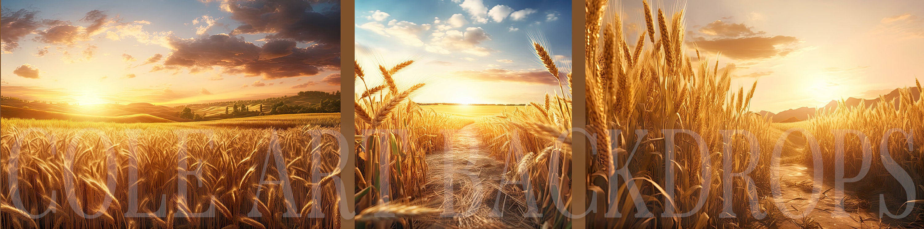 Wheat Fields Set Digital Backdrops, Maternity Backdrop Overlays, Studio ...