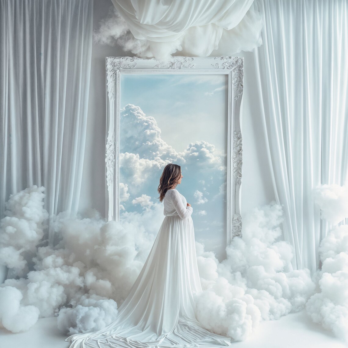 Cloudy Frames Set Digital Backdrops, Maternity Backdrops, Studio ...