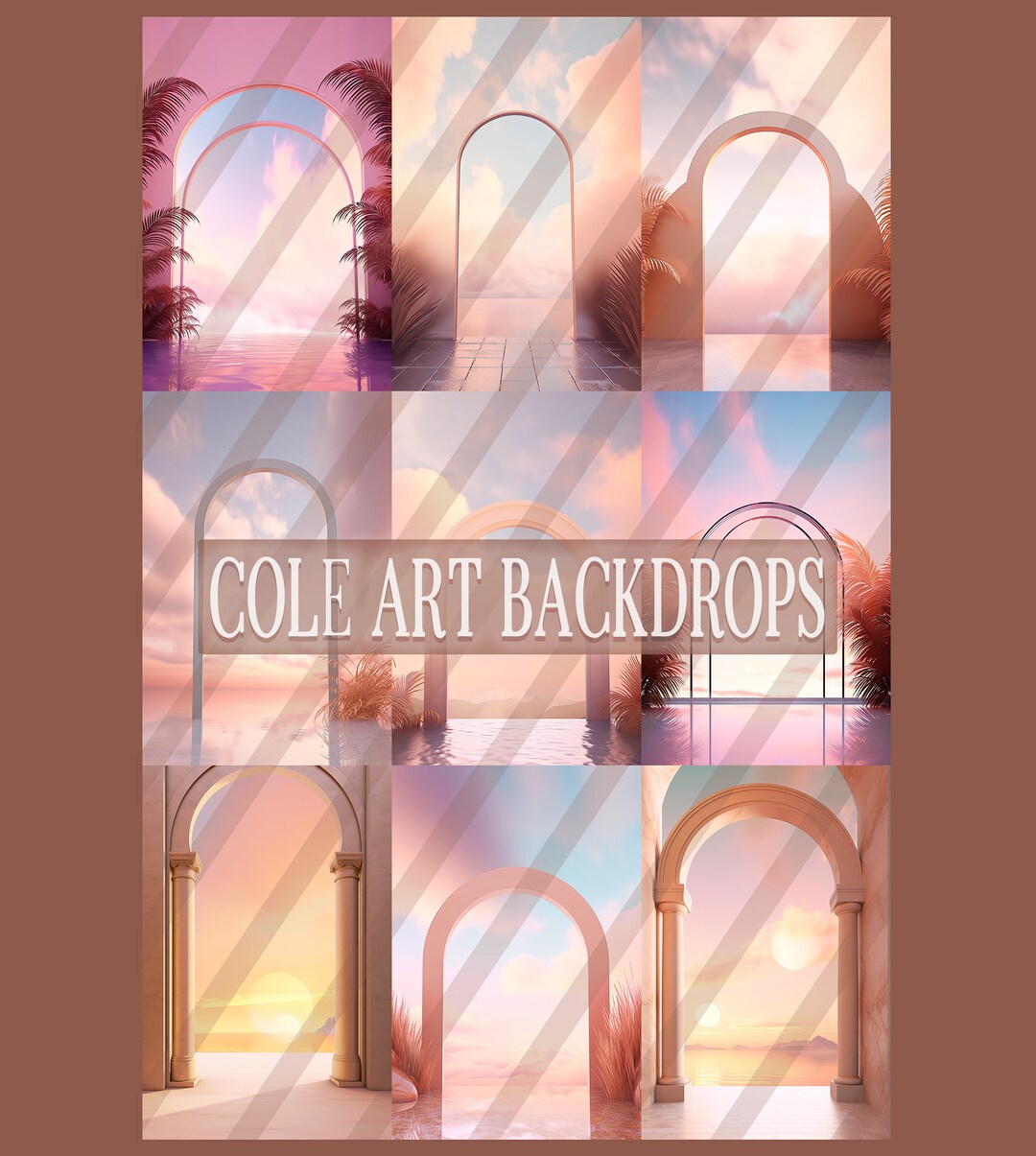 Neon Arch Sunsets Digital Backdrops, Maternity Backdrop Overlays ...