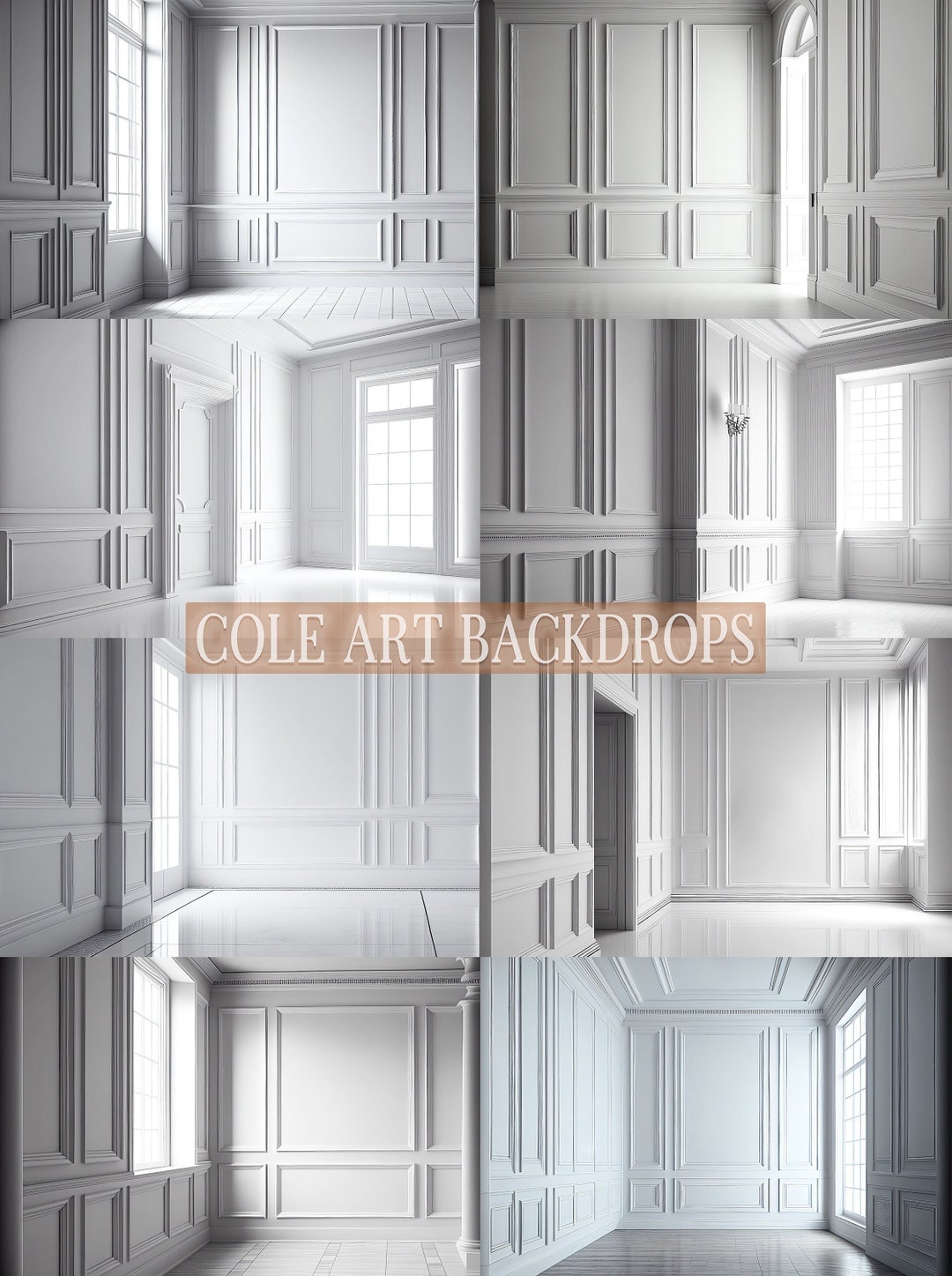 White Paneled Wall Digital Backdrops, Maternity Backdrop Overlays ...
