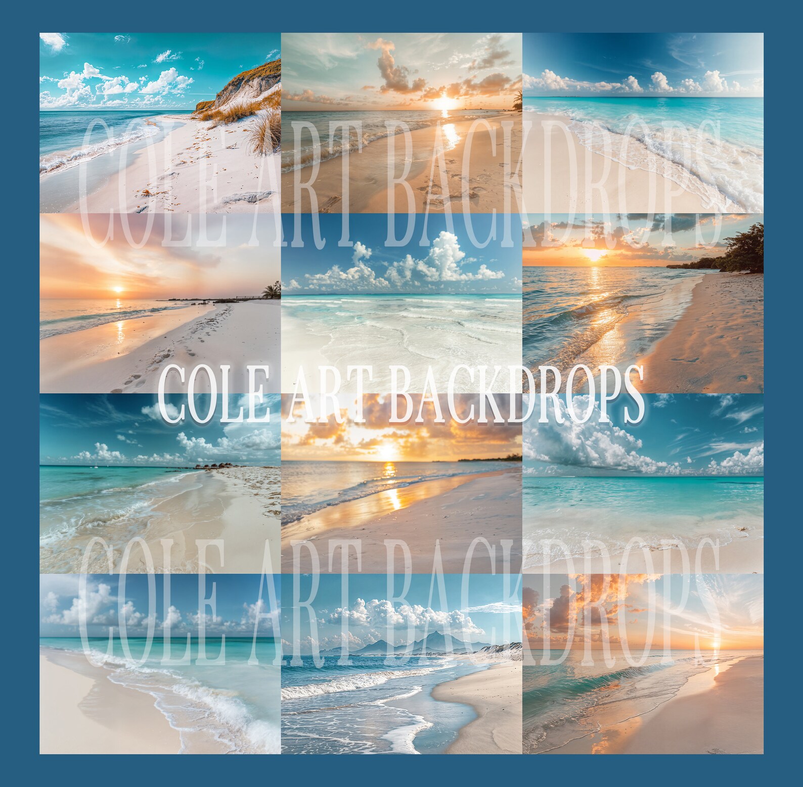 Sandy Beaches Set Digital Backdrops, Maternity Backdrops, Beach ...