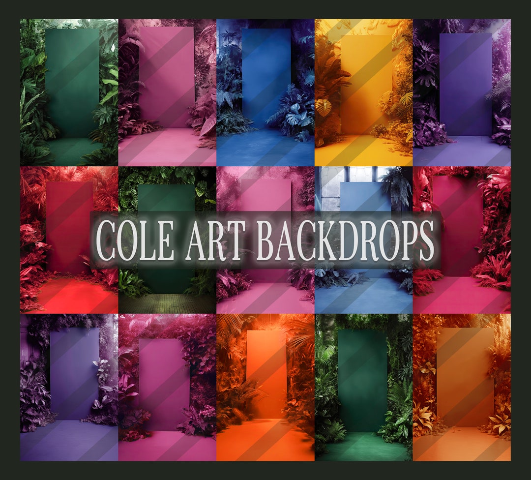 Lush Color Palms Set Digital Backdrops, Maternity Backdrop Overlays ...