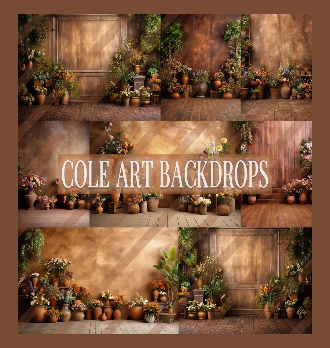 Brown Plant Set Digital Backdrops, Maternity Backdrop Overlays, Studio ...