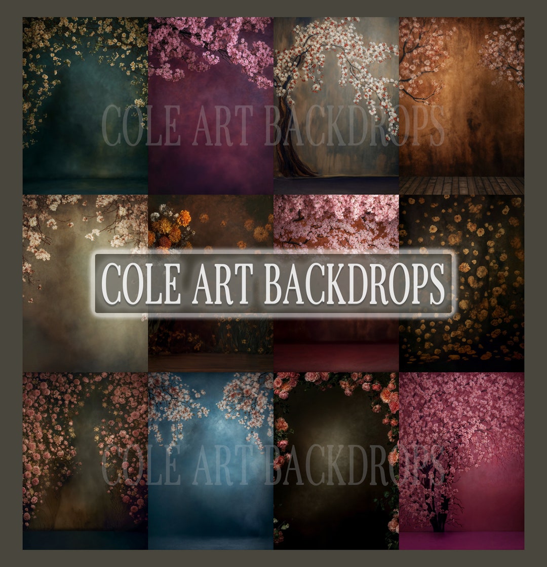 Floral Melodies Set Digital Backdrops, Maternity Backdrop Overlays ...