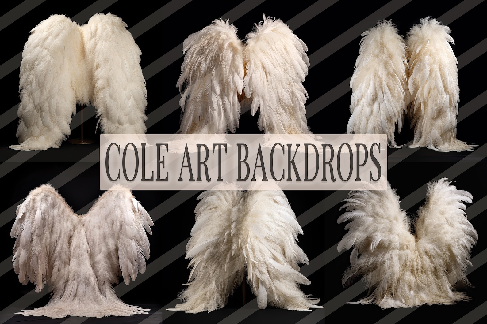 White Fluffy Angel Wings Digital Overlays, Maternity Backdrop Overlays ...