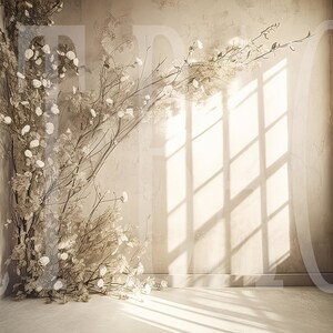 Cream Floral Wall Digital Backdrops, Maternity Backdrop Overlays ...