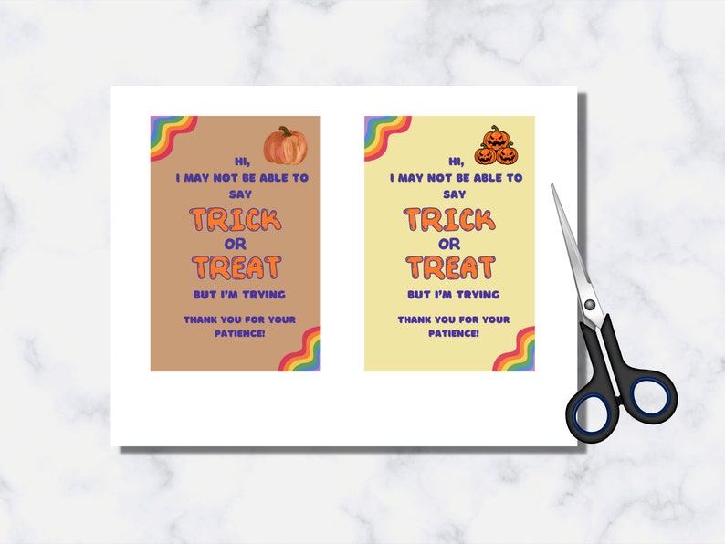 Non Verbal Autism Medical Alert, Printable Tag, Halloween Trick or ...