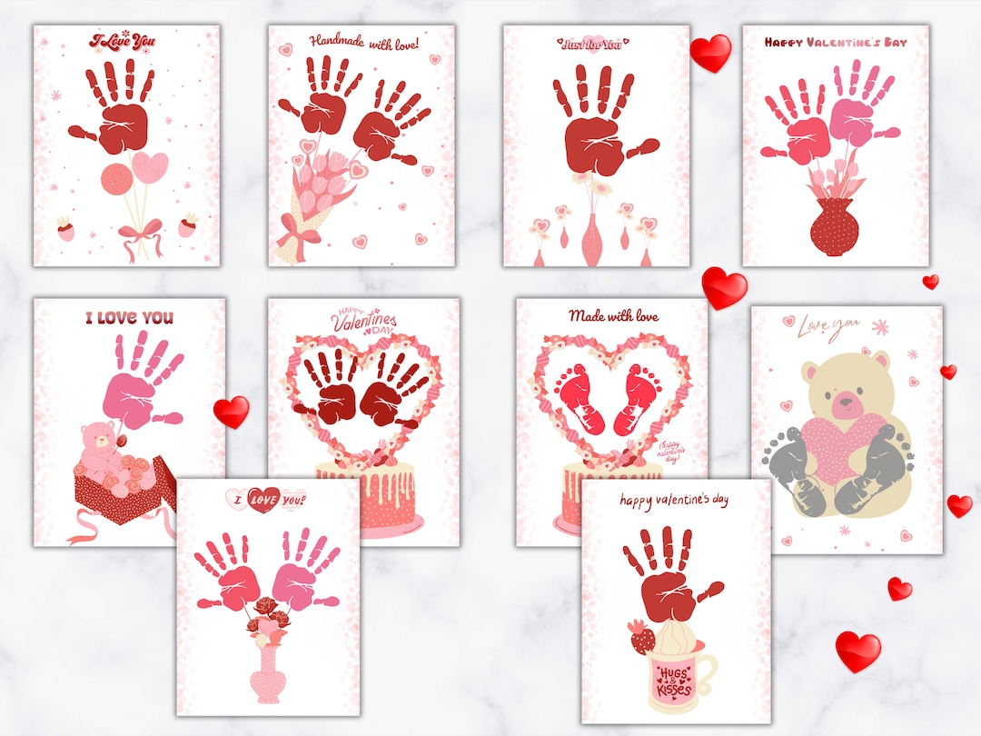 Valentine Handprint Craft, Spring Activity, Baby Handprints, Preschool ...