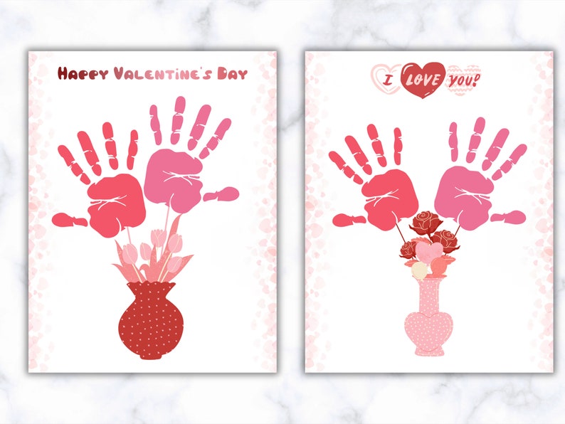 Valentine Handprint Craft, Spring Activity, Baby Handprints, Preschool ...