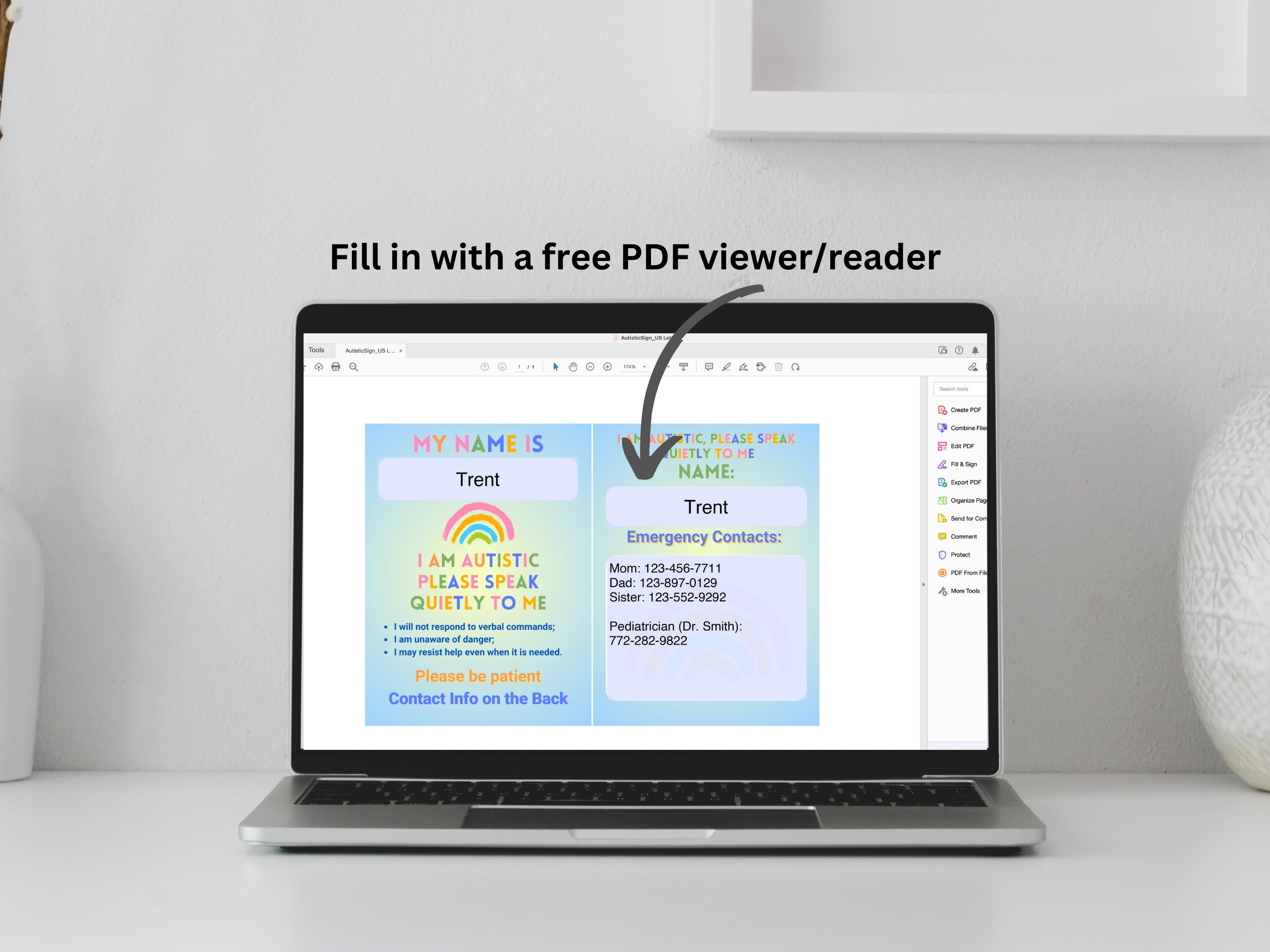 Autism Awareness Tag, Printable, Autism Emergency ID, I Am Autistic ...