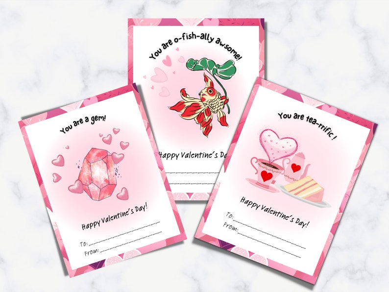 Pun Valentines Day Cards for Kids, Printable Classroom Valentines ...