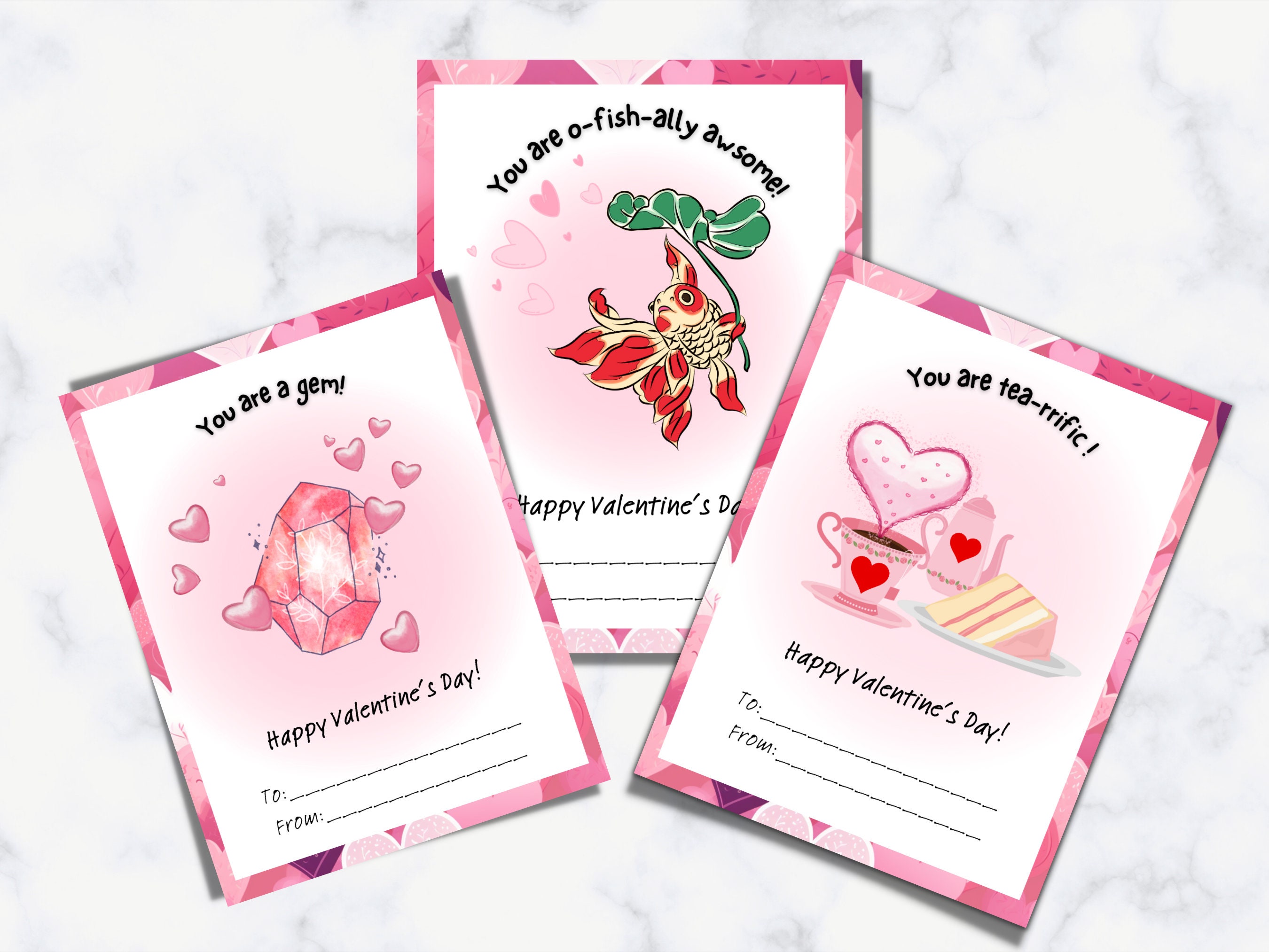 Pun Valentines Day Cards for Kids, Printable Classroom Valentines ...