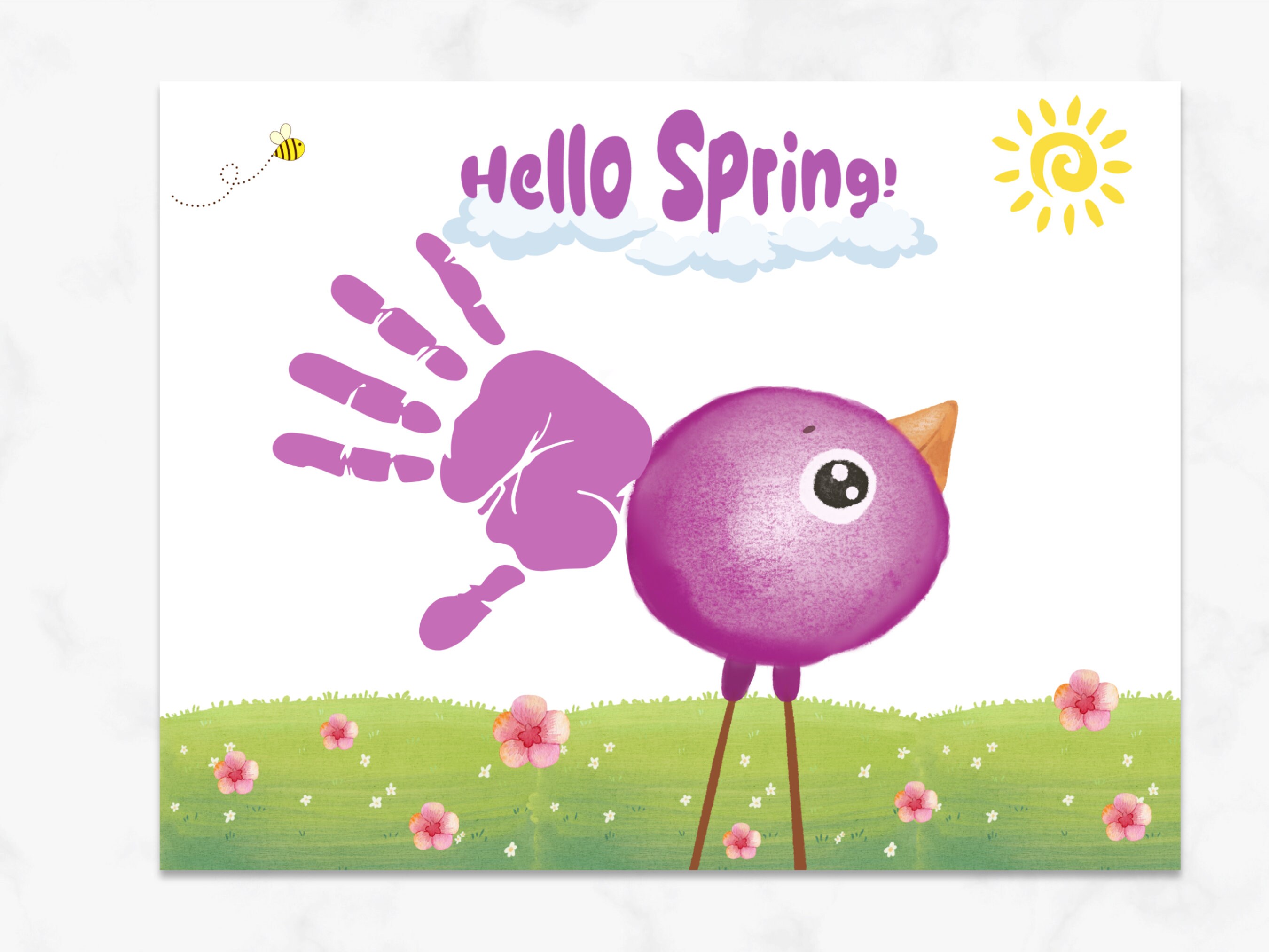 Handprint Activity, Spring Handprint Craft, Printable, Preschool Easter ...