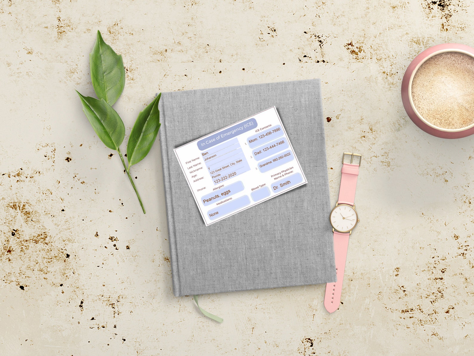 Kids Emergency Card, Fillable, Printable, in Case of Emergency Backpack ...