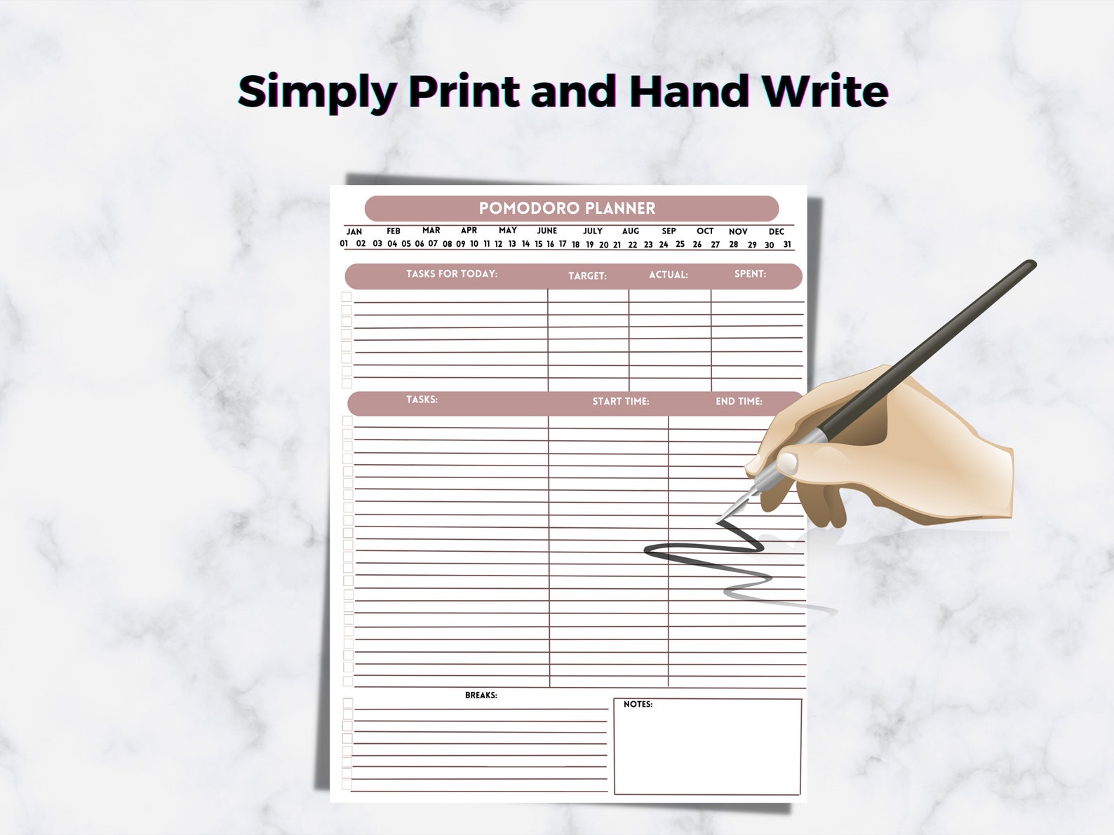 Student Pomodoro Planner, Pomodoro Method, Study Checklist, Assignment ...