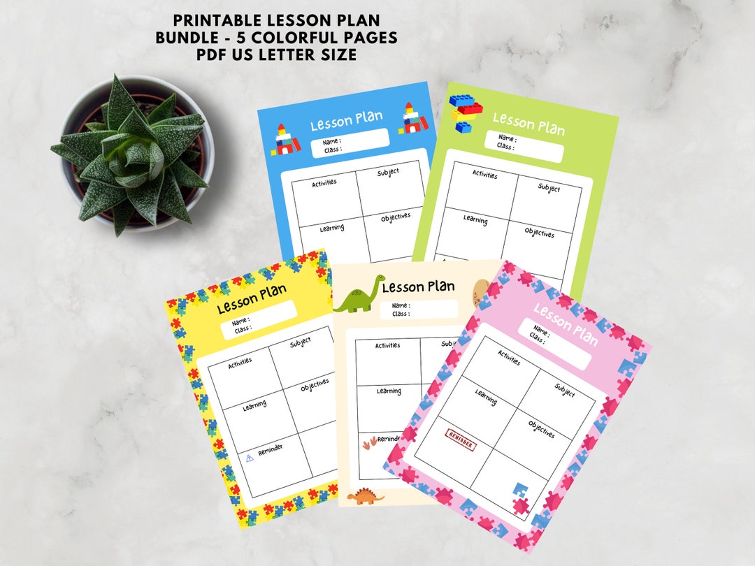 Printable Lesson Plan Template Preschool Lesson Tracker - Etsy