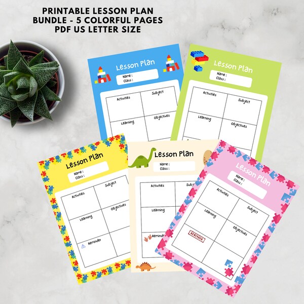 Toddler Lesson Plan Template - Etsy