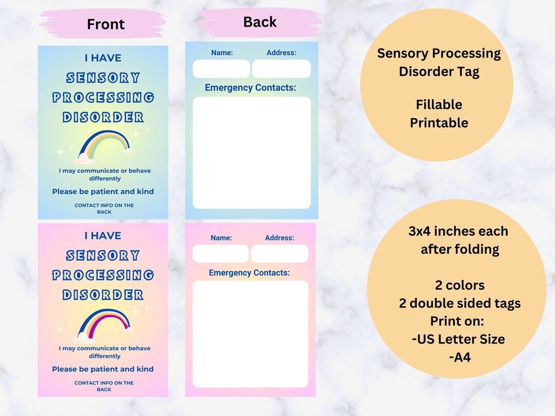 Sensory Processing Disorder Tag, Autism Acceptance Awareness, Sensory ...