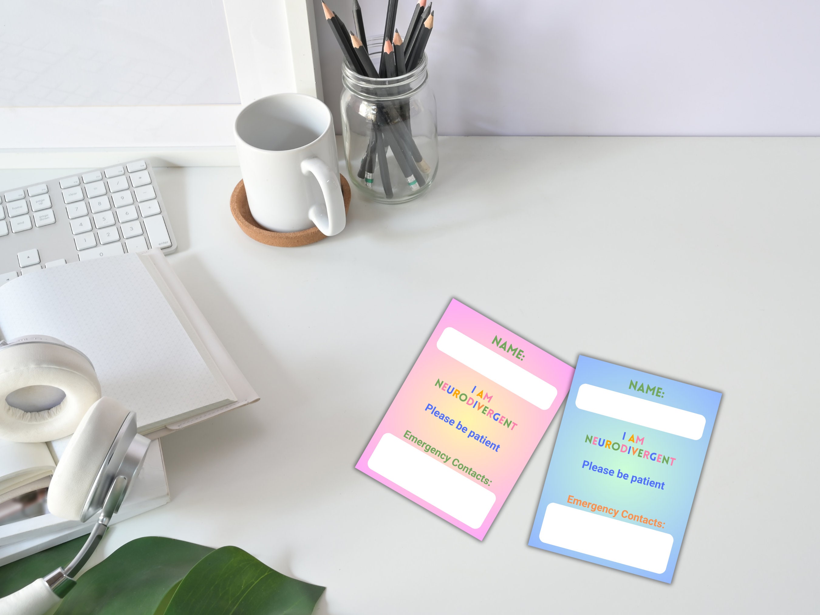 Neurodivergent Tag, Printable, Neurodiversity Emergency ID, Safety Info ...