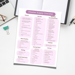 Disaster Preparedness Checklist, Hurricane Prep Checklist, Emergency List, Printable, US Letter ...