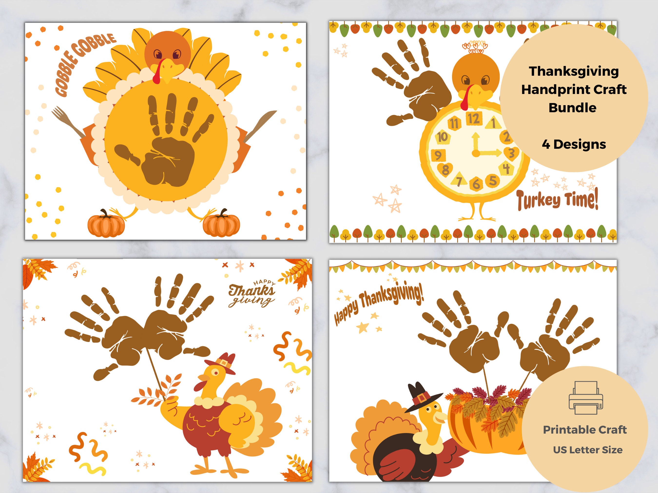 Thanksgiving Handprint Craft, Placemat Craft,fall Activity, Baby ...