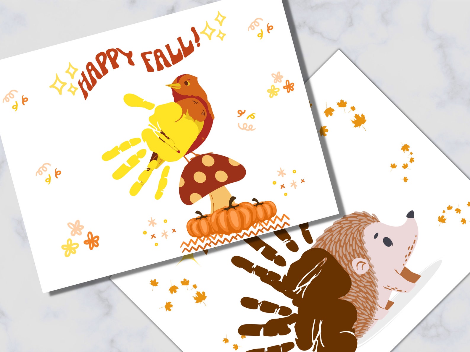 Fall Handprint Art Bundle, Fall Handprint Craft, Printable, Autumn ...