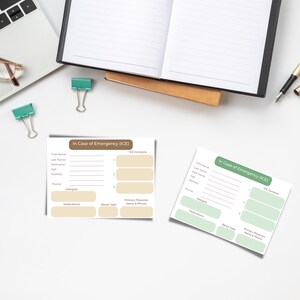 Kids Emergency Card, Printable, in Case of Emergency Backpack Note ...