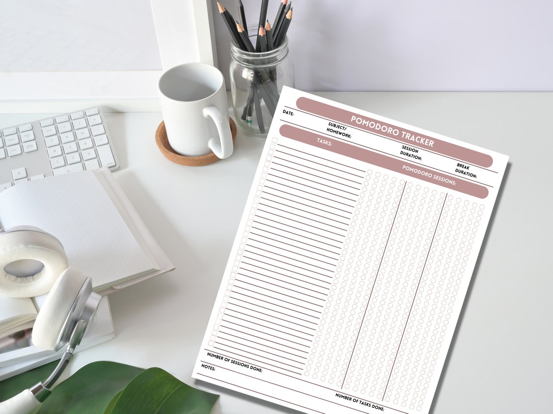 Student Pomodoro Planner, Pomodoro Method, Study Checklist, Assignment ...