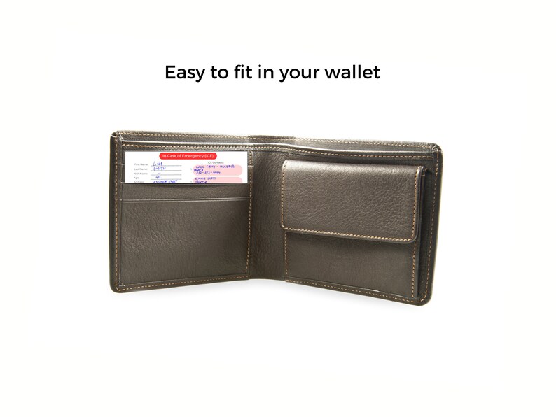 Emergency Card Printable in Case of Emergency Wallet - Etsy