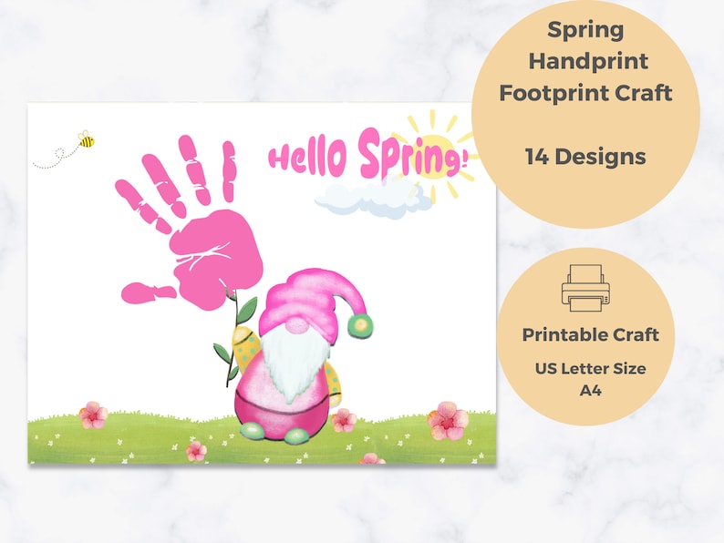 Handprint Activity, Spring Handprint Craft, Printable, Preschool Easter ...