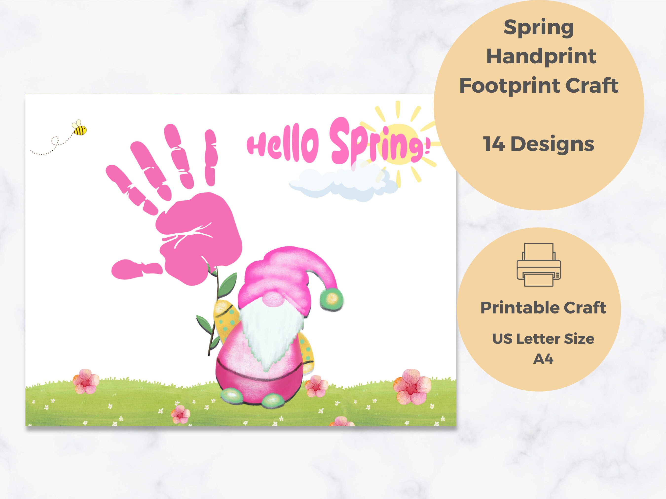Handprint Activity, Spring Handprint Craft, Printable, Preschool Easter ...