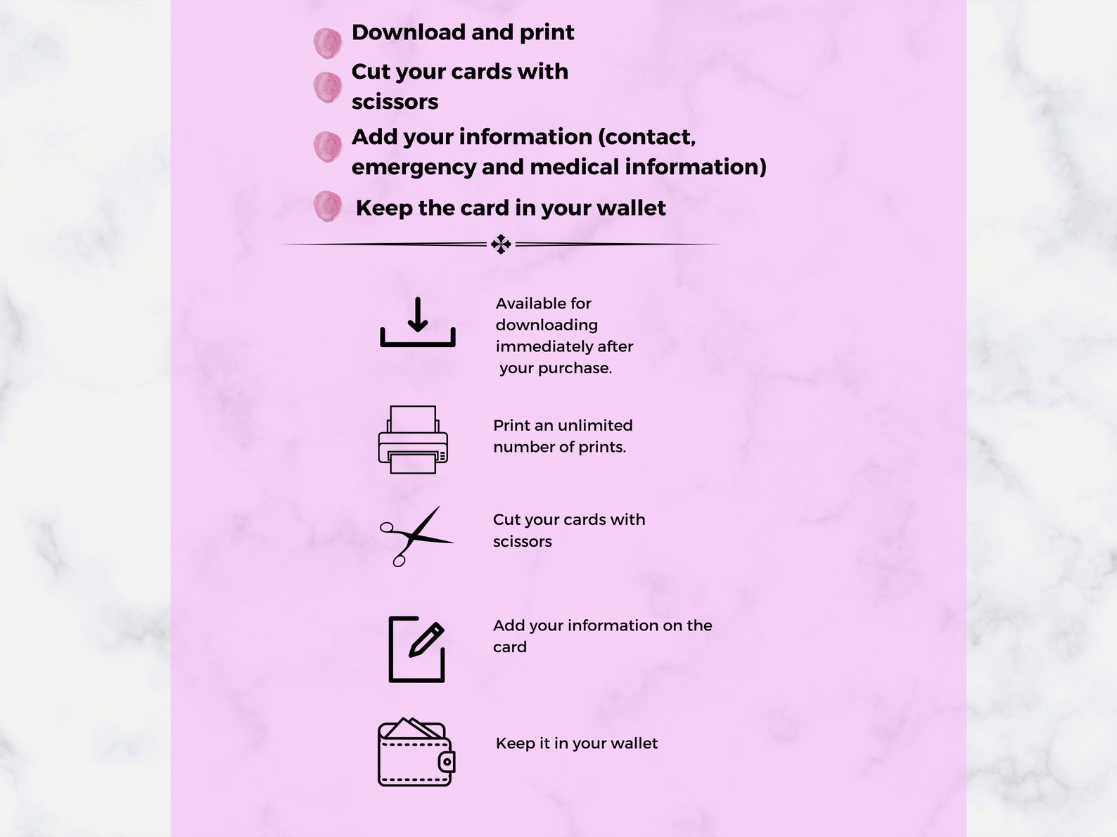 Emergency Card, Printable, in Case of Emergency, Wallet Emergency Card ...