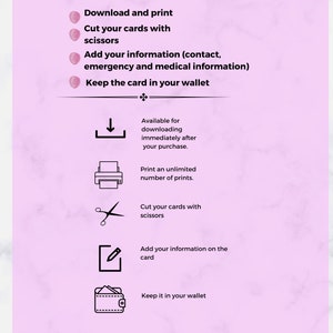 Emergency Card, Printable, in Case of Emergency, Wallet Emergency Card ...