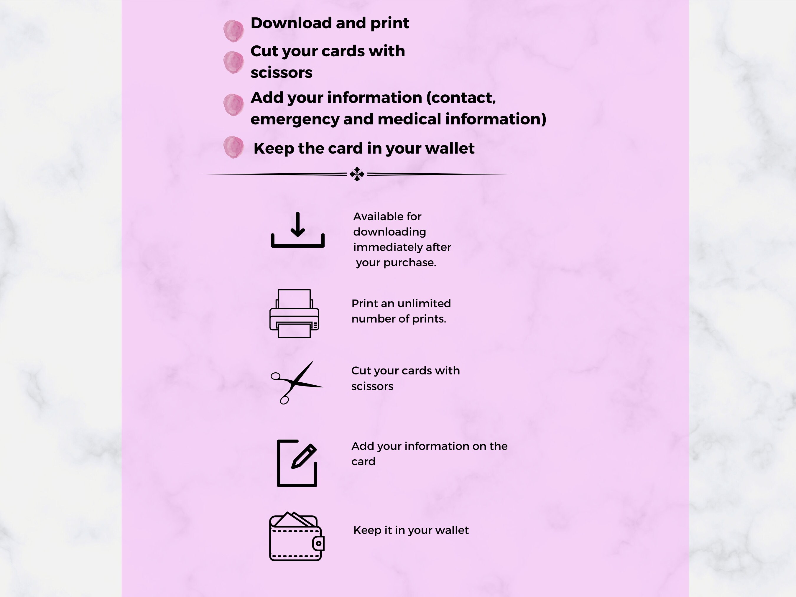 Emergency Card, Printable, in Case of Emergency, Wallet Emergency Card ...