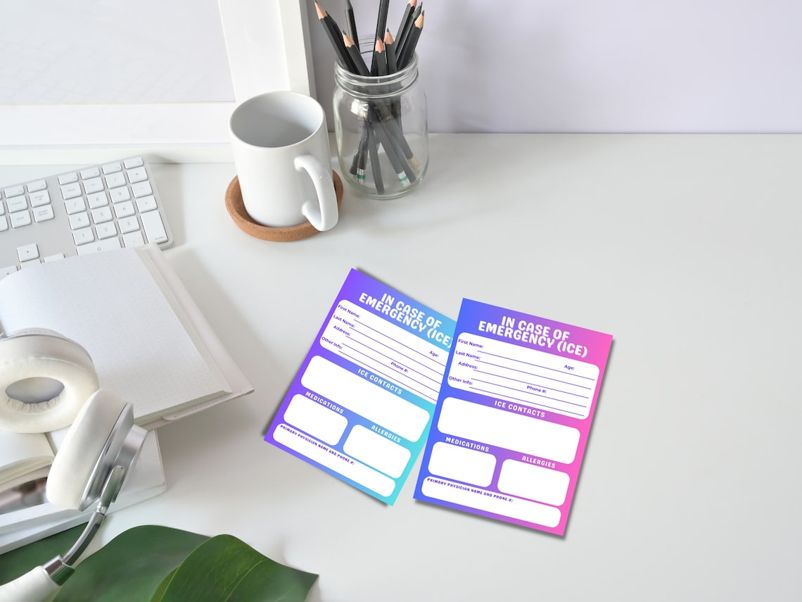 Emergency Information Card, in Case of Emergency Backpack Note, Kids ...