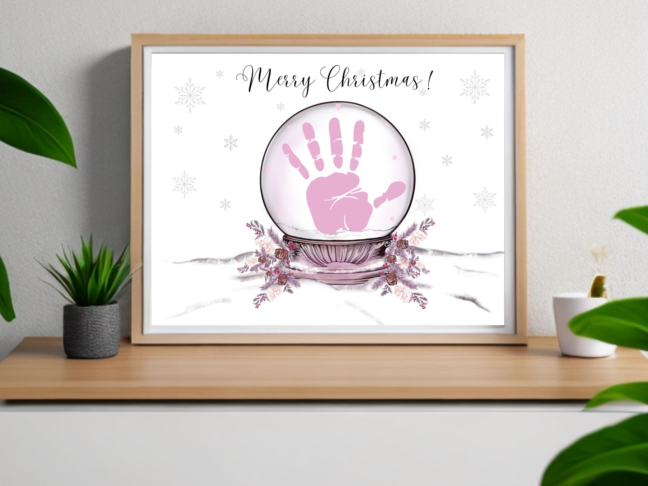Snow Globe Handprint Craft, Christmas Handprint Art, Holiday Handprint ...
