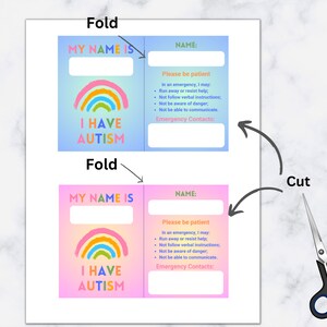 Autismus Tag, Printable, Autismus Notfall ID, I am autistic sign ...