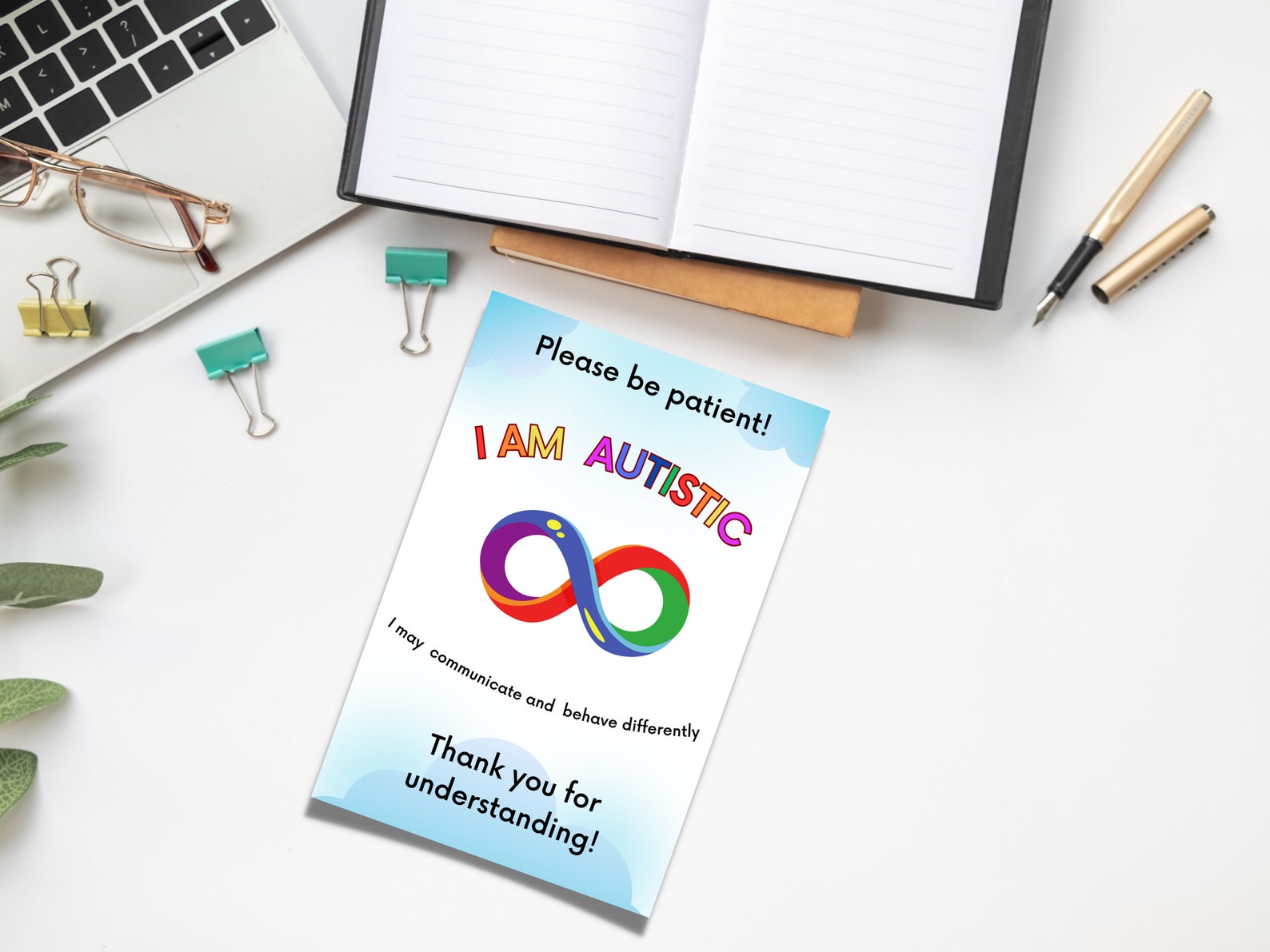 Autism Card, Printable, Autism Emergency ID, I Am Autistic Sign, Safety ...