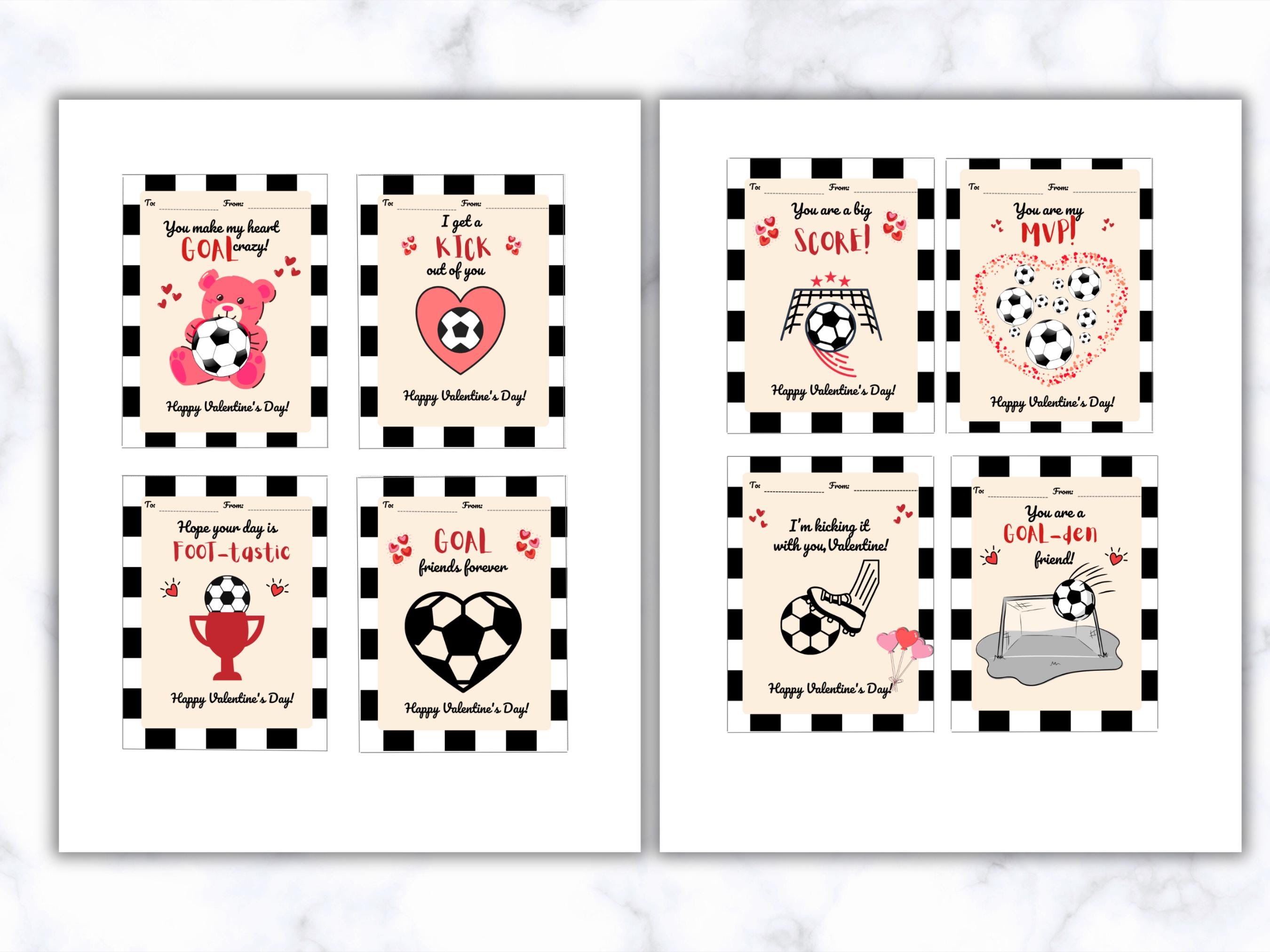 Soccer Valentines for Kids | Sports Valentine Cards | Classroom ...