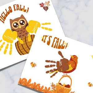 Fall Handprint Art Bundle, Fall Handprint Craft, Printable, Autumn ...