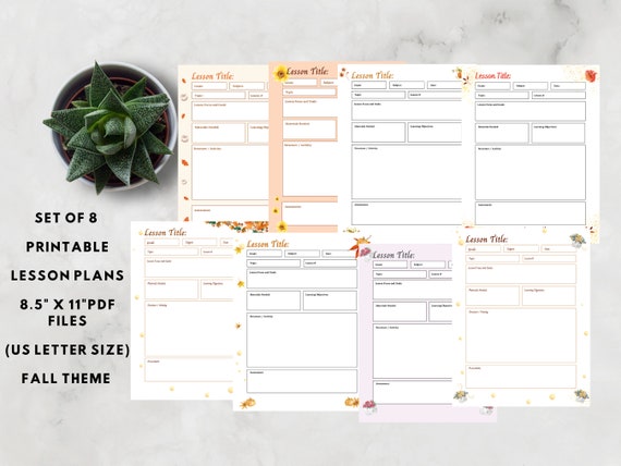 Lesson Plan Template Printable Lesson Plan Teacher Lesson - Etsy