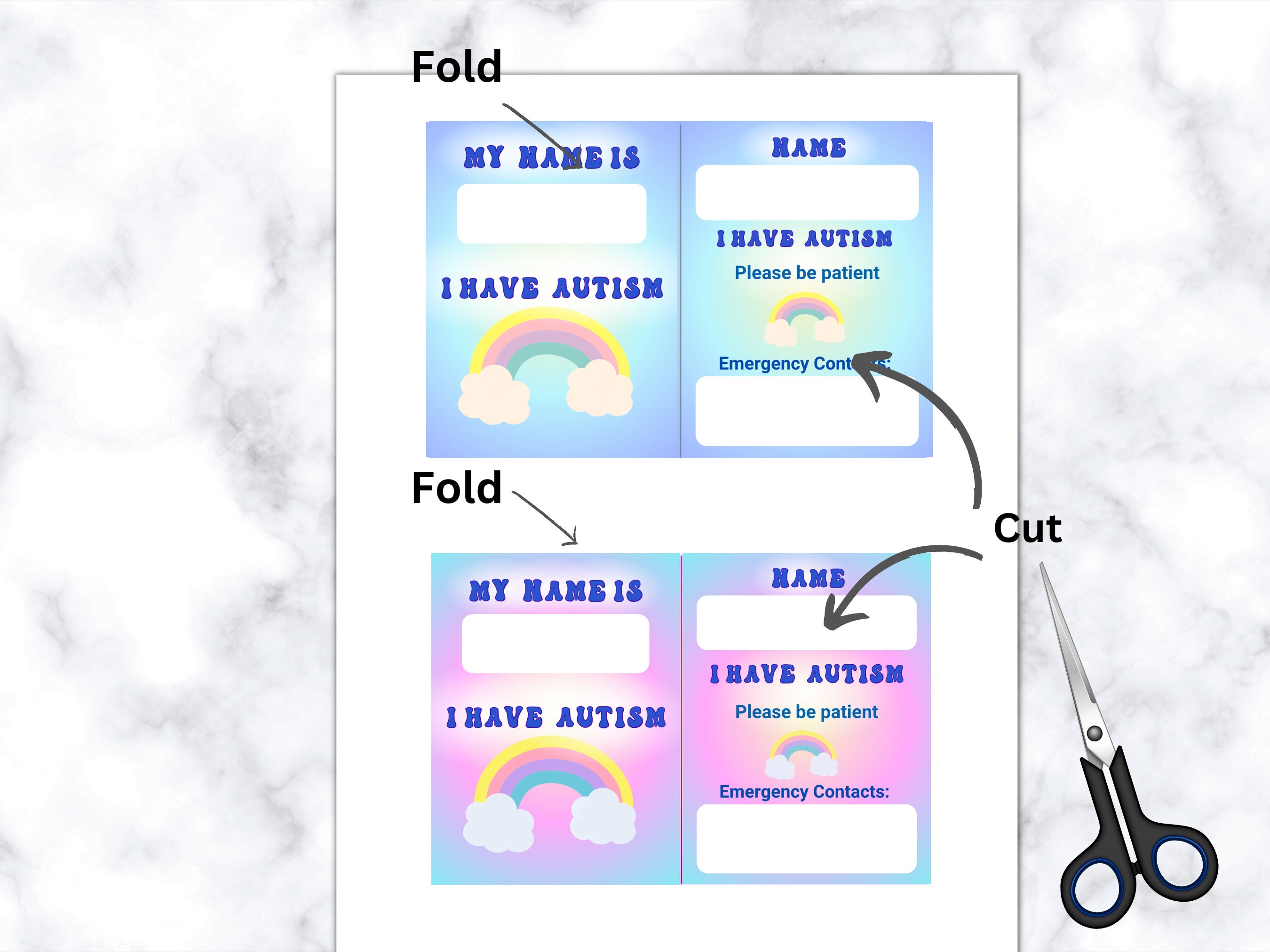 Retro Autism Card, Printable, Autism Emergency ID, Backpack Tag, Safety ...