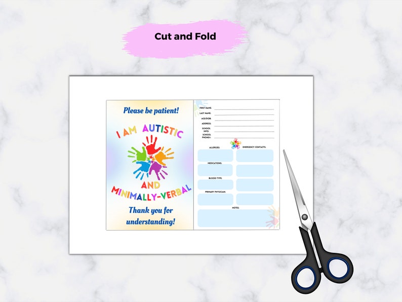 Rainbow Handprints Autism Sign, I Am Autistic and Minimally Verbal ...