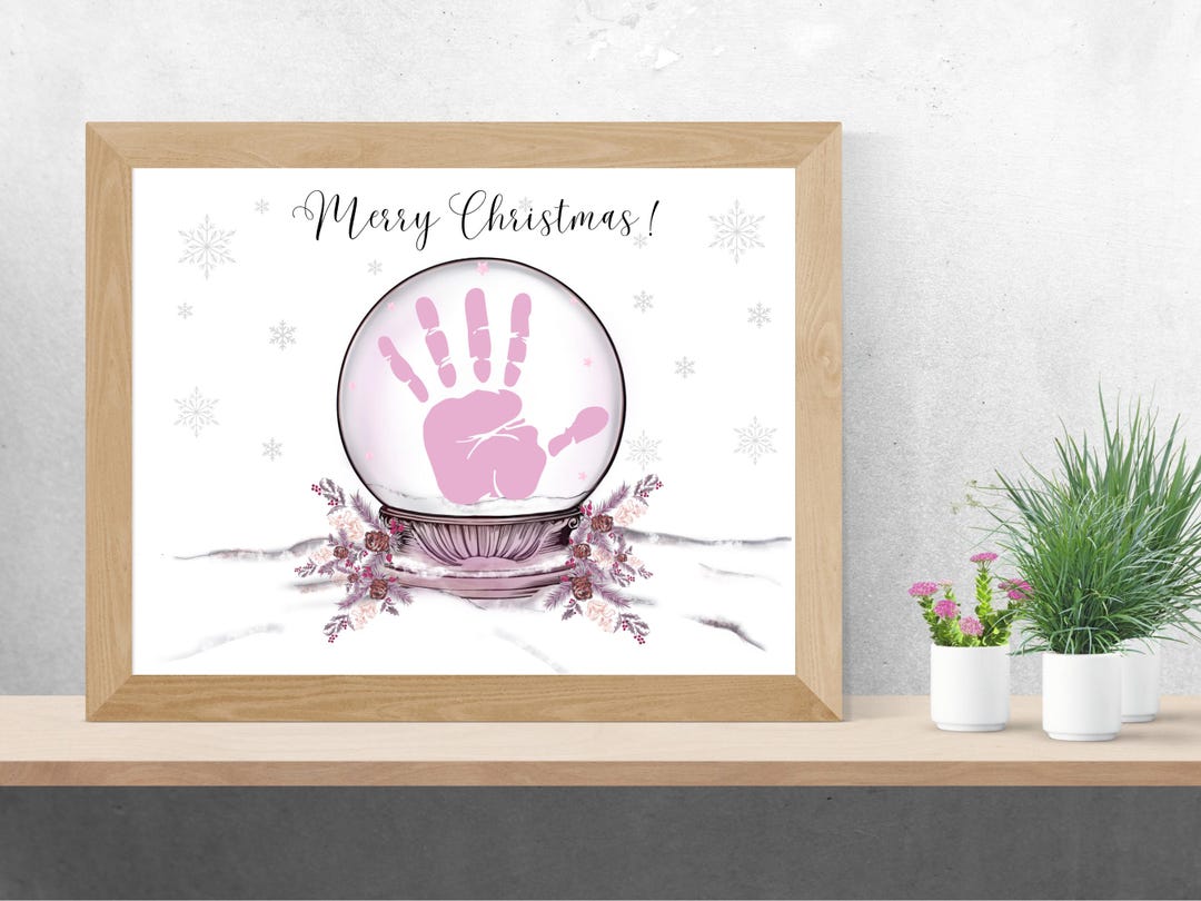 Snow Globe Handprint Craft, Christmas Handprint Footprint, Holiday ...