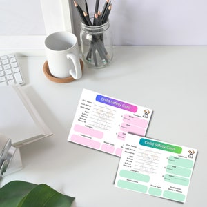 Dog Child Safety Card, Printable, Child Safety Backpack Note, Emergency ...