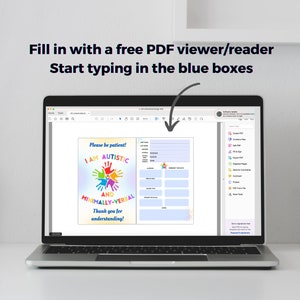 Rainbow Handprints Autism Sign, I Am Autistic and Minimally Verbal ...