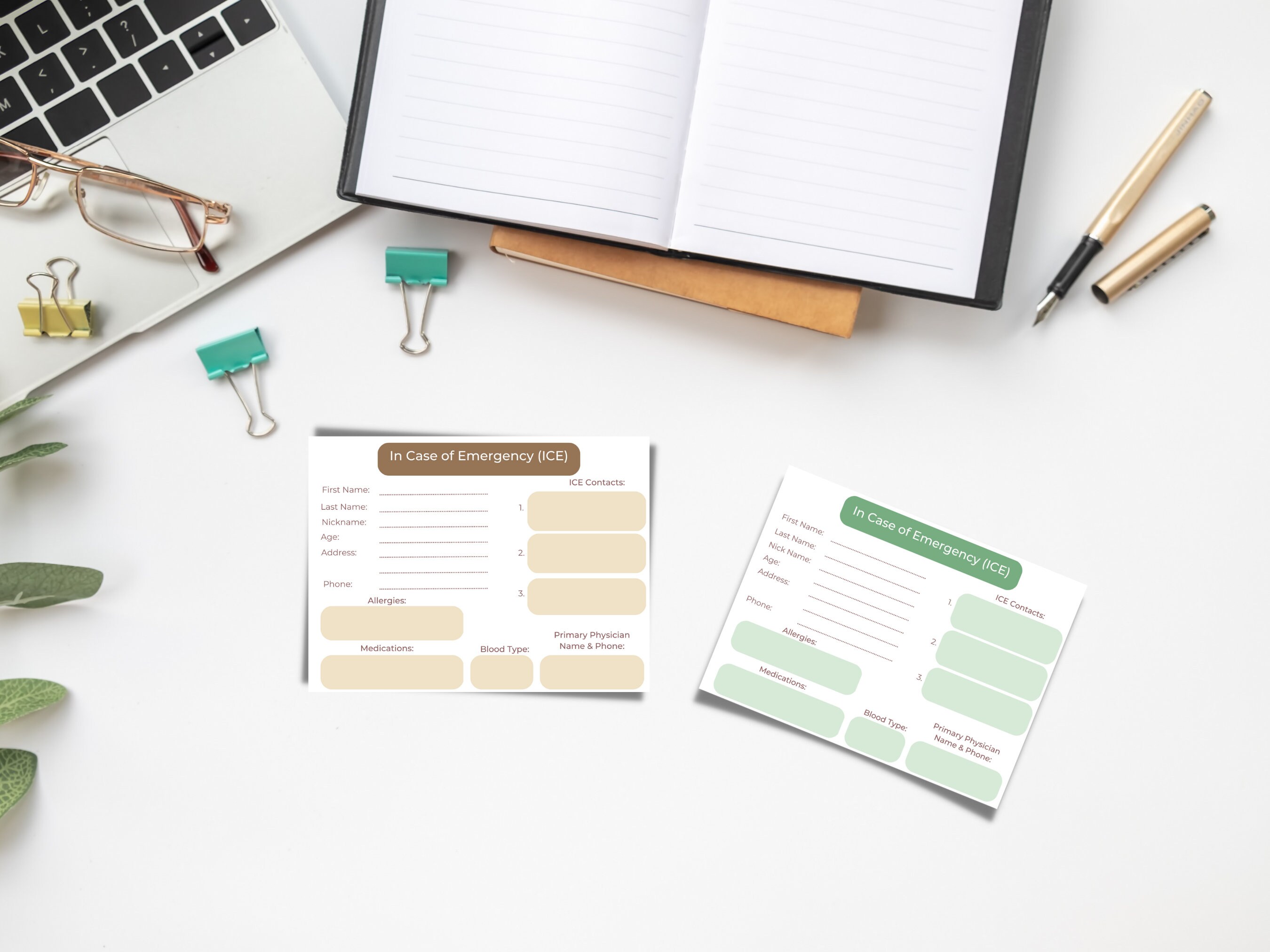 Kids Emergency Card, Fillable, Printable, in Case of Emergency Backpack ...