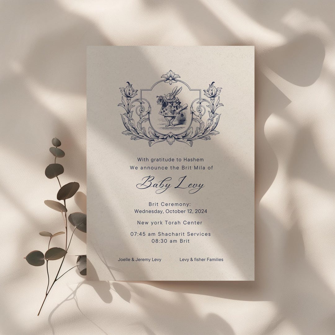 Bris Mila Invitation,circumcision ,jewish Baby Boy Invitation,brit Mila ...
