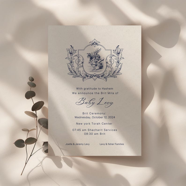 Bris Mila Invitation,circumcision ,jewish Baby Boy Invitation,brit Mila ...